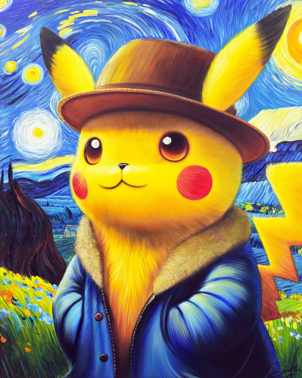 Pikachu Van Gogh par Vincent Bardou | Acheter de l'art en ligne | Rise Art