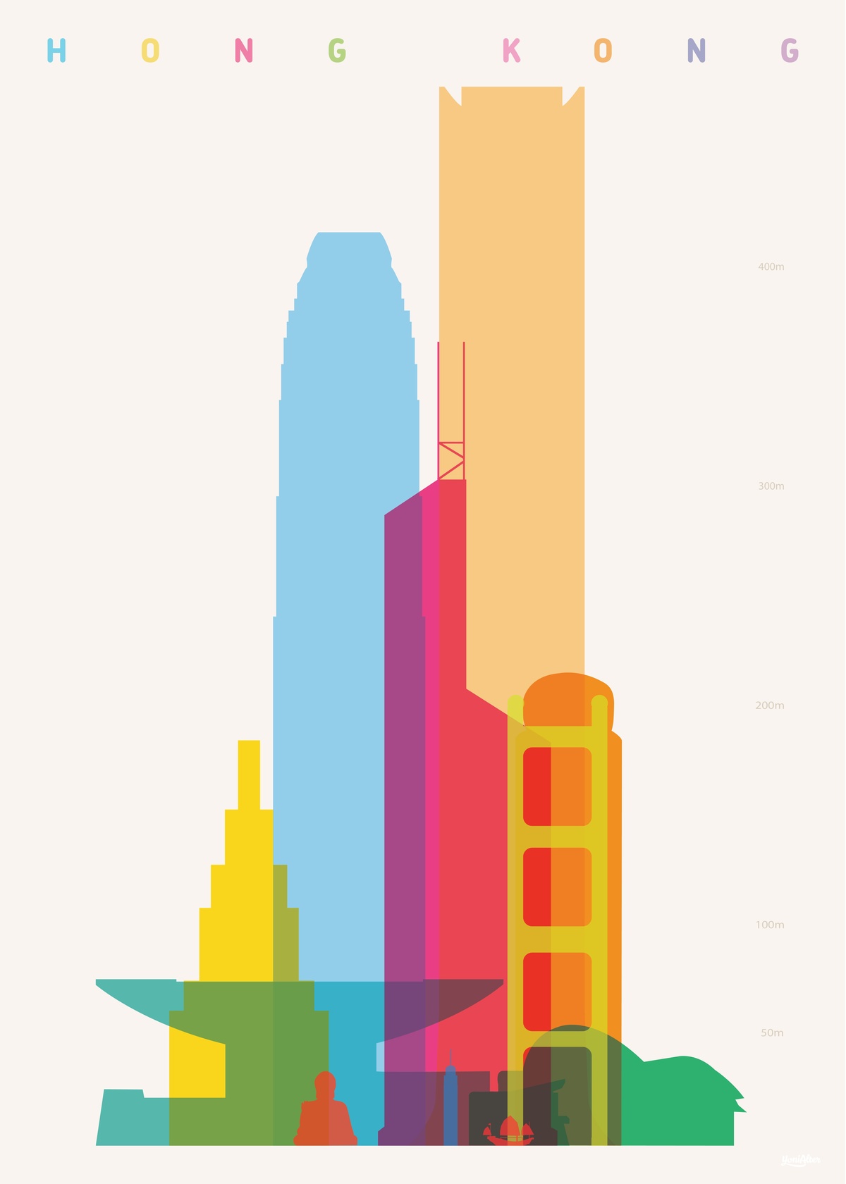 Shapes of Hong Kong by Yoni Alter | Buy Art Online | Rise Art