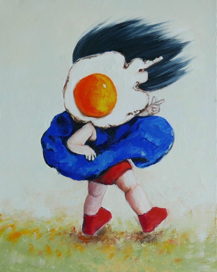 Egg girl posing par Ta Byrne | Acheter de l'art en ligne | Rise Art